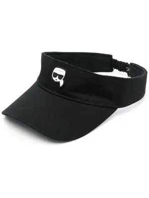 Karl Lagerfeld Ikon Logo-print Visor - Black