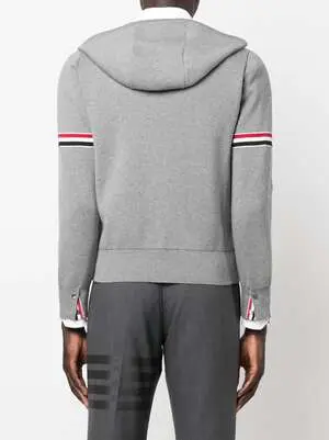 Thom Browne Striped Zip-up Hoodie - Grey