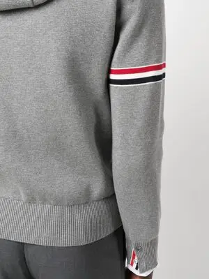 Thom Browne Striped Zip-up Hoodie - Grey