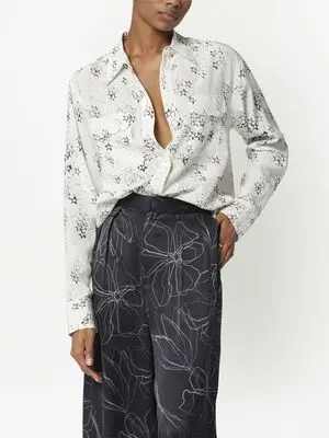 Equipment Star-print Silk Shirt - White