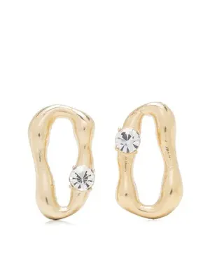 FORTE_FORTE Crystal-embellished Hoop Earrings - Gold