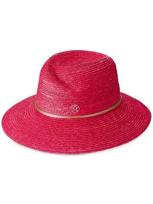 MAISON MICHEL Virginie Straw Fedora - Pink