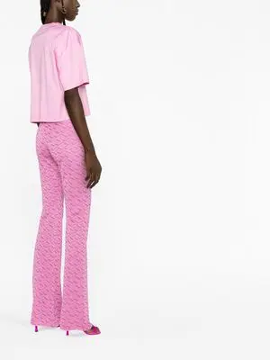 Versace La Greca Jacquard Flared Trousers - Pink