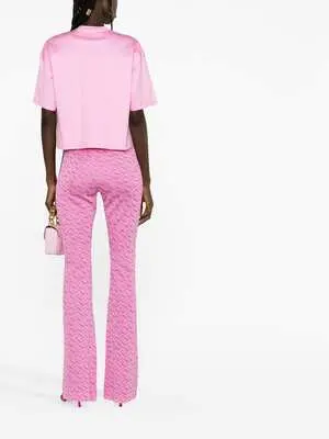 Versace La Greca Jacquard Flared Trousers - Pink