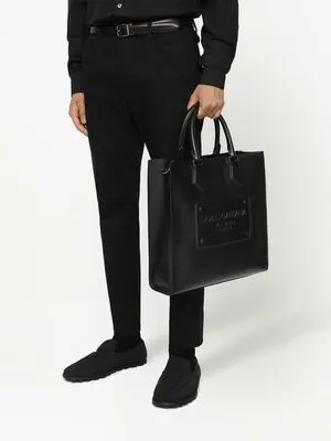 Dolce & Gabbana Logo-embossed Leather Tote Bag