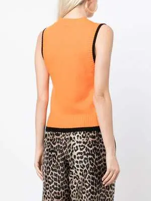 GANNI Sleeveless Wool-blend Top