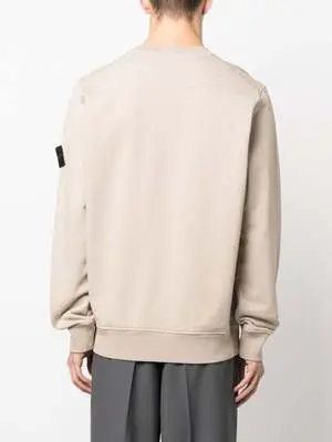 Stone Island Crew-neck Sweatshirt With Compass Patch - Neutrals