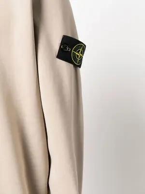 Stone Island Crew-neck Sweatshirt With Compass Patch - Neutrals