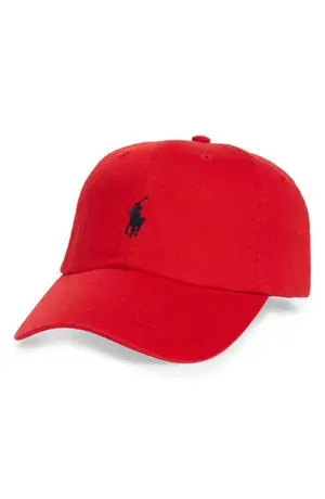 Ralph Lauren Classic Sport Cotton Baseball Cap Rl2000 Red/ Blue