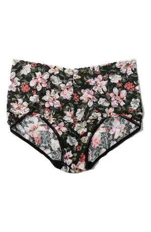 Hanky Panky Printed High-rise Bikini Bottom - Dark Room Blooms