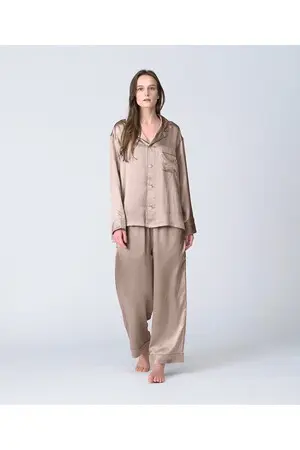 FOO TOKYO Silk Pajama -beige - Pink