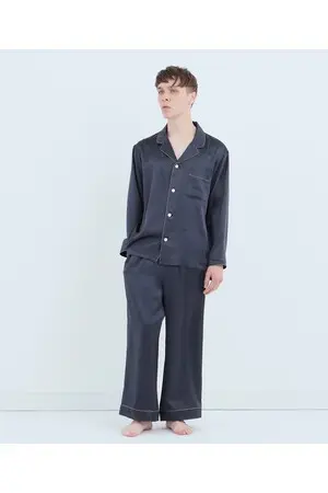 FOO TOKYO Silk Pajamas Elegant - Navy