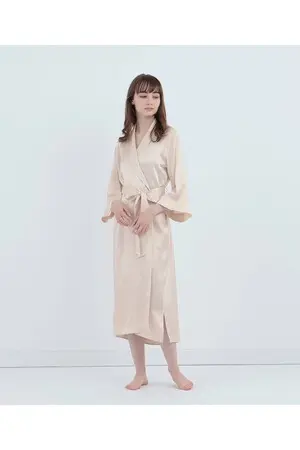 FOO TOKYO Silk Gown Pearl - White