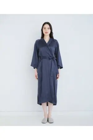 FOO TOKYO Silk Gown Elegant - Navy