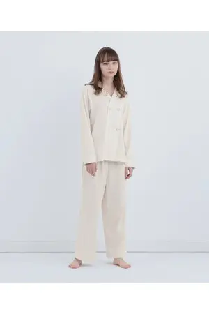 FOO TOKYO Royal Organic Cotton Double Button Pajamas Off - White