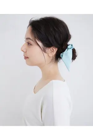 FOO TOKYO Silk Ribbon 2-way Scrunchie - Green