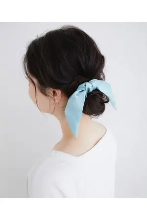 FOO TOKYO Silk Ribbon 2-way Scrunchie - Green