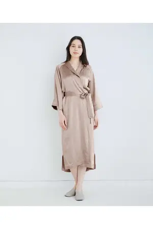 FOO TOKYO Silk Gown Beige - Pink
