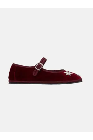 Saloni Mj Jinx Stars Embroidery Mary Jane Slippers