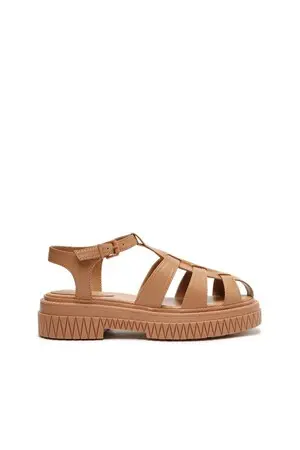 Schutz Beatrix Nappa Leather Sandal - Natural