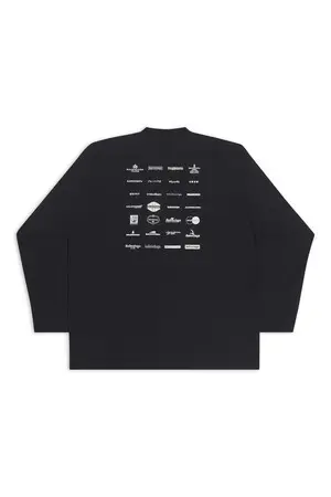 Balenciaga Archives Logos Long Sleeve T-shirt Oversized