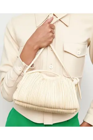 MANSUR GAVRIEL Pleated Mini Cloud Clutch Crema