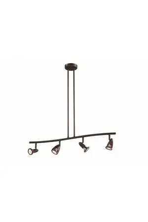 Lighting Reimagined Stingray 4-Shade, Adjustable Height Indoor Ceiling Track Light, 4-Light, Bronze, Oil-Rubbed Bronze, 6.5H Pmex Gray