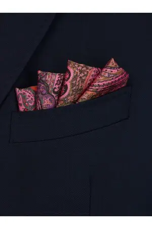 Etro Printed Silk Pocket Square