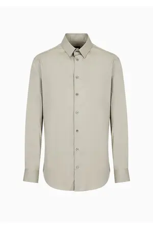 Giorgio Armani Plain-knit Stretch Cotton Shirt