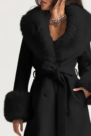 LoveShackFancy Havilina Wool Coat - Black