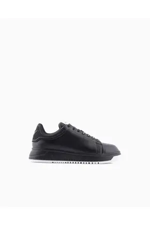 Emporio Armani Leather Sneakers - Black