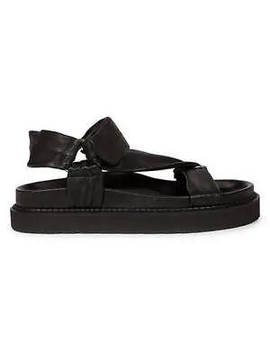 Isabel Marant Women's Naori Leather Sport Sandals - Black  - Black