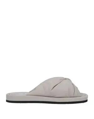 STRATEGIA Leather Slide Sandals - Beige