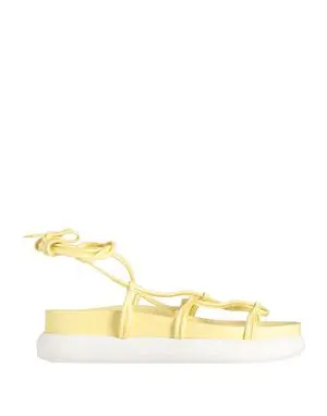 UNLACE Textile Fiber Flatform Sandals - Light Yellow