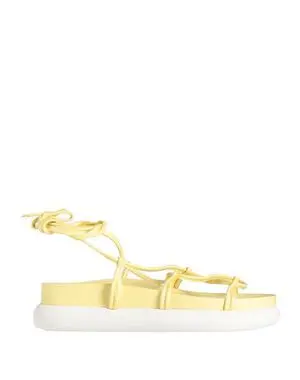 UNLACE Textile Fiber Flatform Sandals - Light Yellow