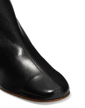 By Far Leather Ankle Boots - Black