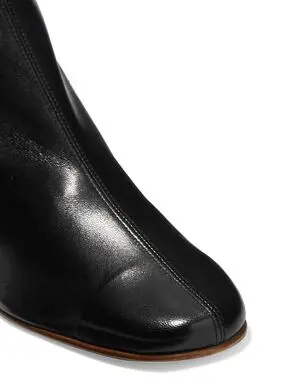 By Far Leather Ankle Boots - Black
