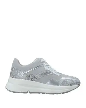 Geox Leather And Textile Sneakers - Light Grey