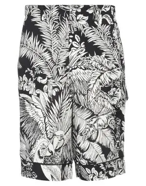 Palm Angels Floral Print Bermuda Shorts - Black