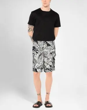 Palm Angels Floral Print Bermuda Shorts - Black