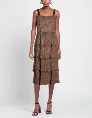 Pinko Flared Midi Dress - Brown