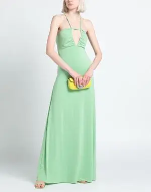 CIRCUS HOTEL Maxi Dress With Tassels And Frills - Green