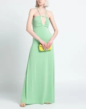 CIRCUS HOTEL Maxi Dress With Tassels And Frills - Green