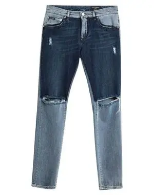 Dolce & Gabbana Skinny Jeans With Leather Trims