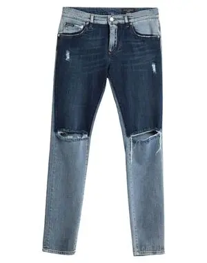 Dolce & Gabbana Skinny Jeans With Leather Trims