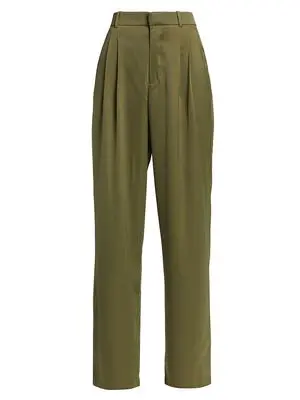 WAYF Women's Tailored Pleated Pants - Olive  - Olive