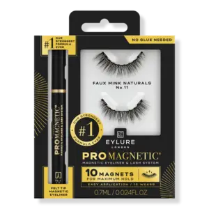 EYLURE Promagnetic Eyeliner & 10 Magnets Faux Mink Natural No. 11 Eyelashes - One-color