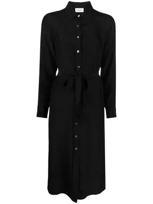 Belted Silk Shirt Dresses