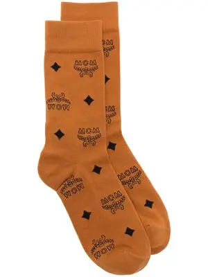 Mcm MCM Monogram Knit Socks Brown