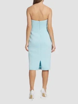 Badgley Mischka Strapless Bow-embellished Dress